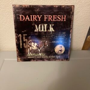 Wall Decor | Vintage Style Dairy Fresh Milk Sign | Poshmark